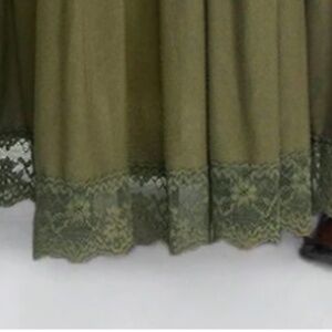 Skirts | Solid Army Green Ruffle Lace Hem Maxi Skirt | Poshmark